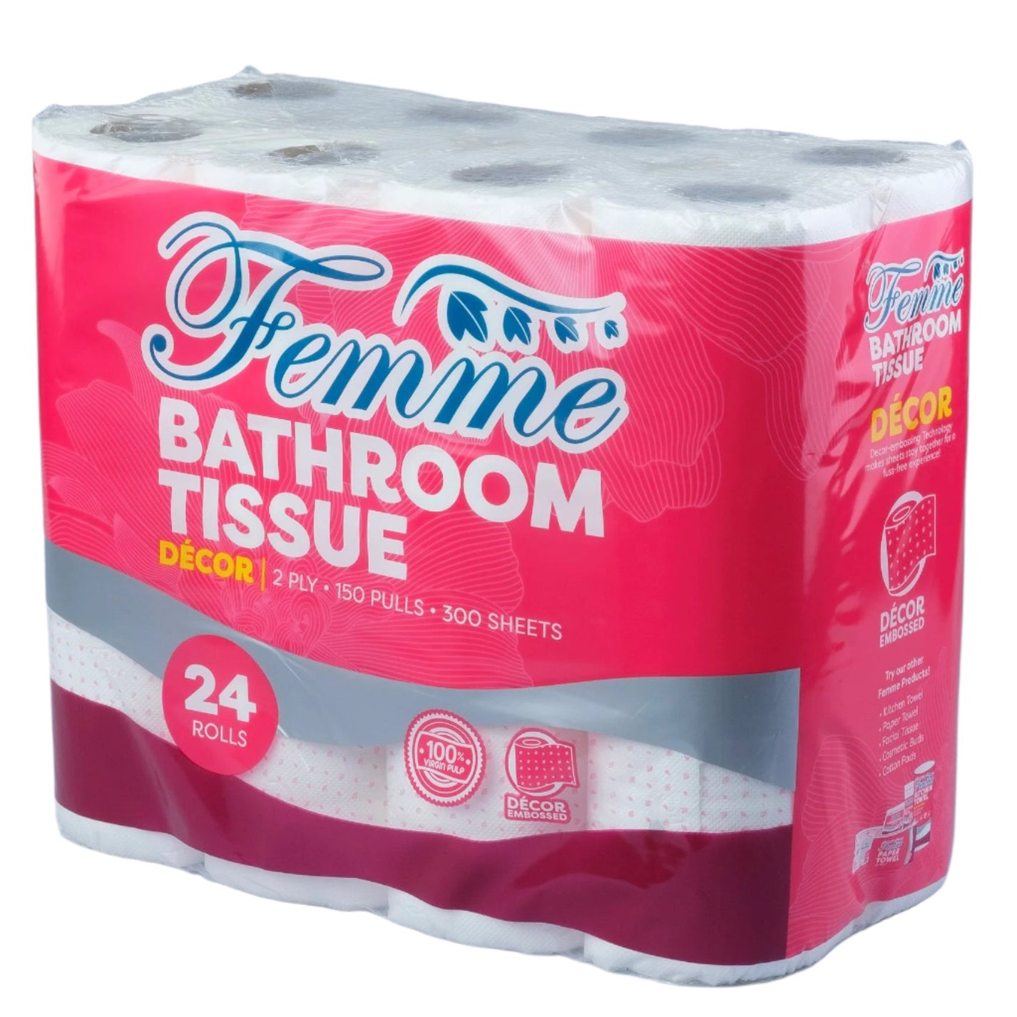 Femme Décor 2 Ply Bathroom Tissue (24 Rolls)