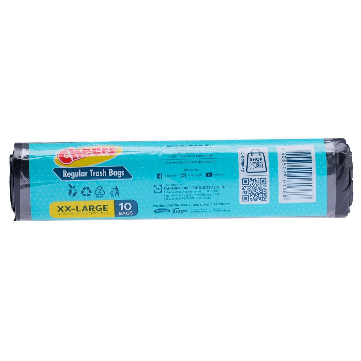 Cheers Extra Extra Large Size Black Trash Bag - 10 Bags (1 Pack)