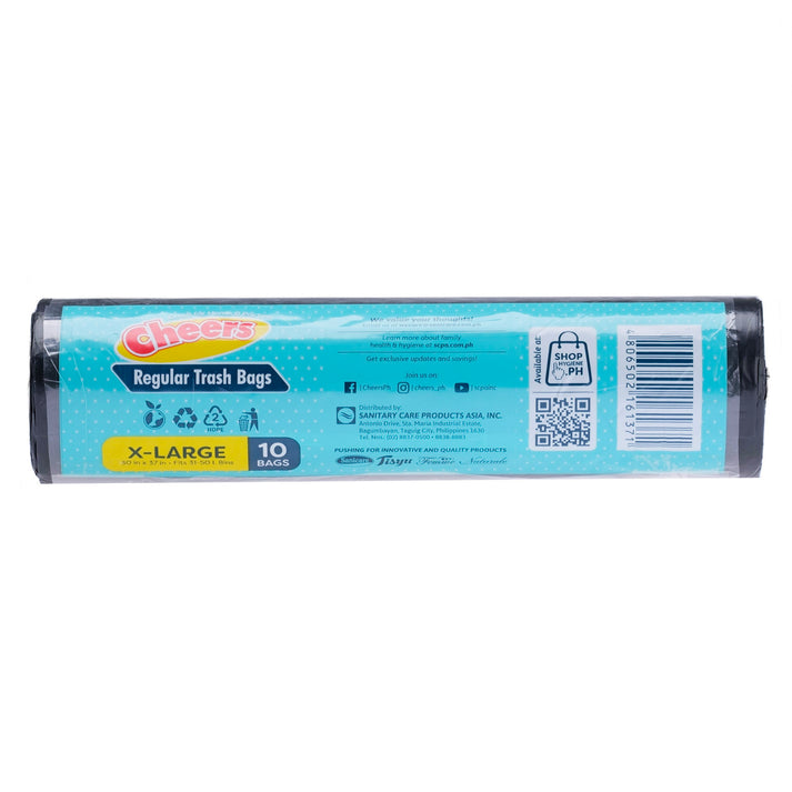 Cheers Extra Large Size Black Trash Bag - 10 Bags (1 Pack)