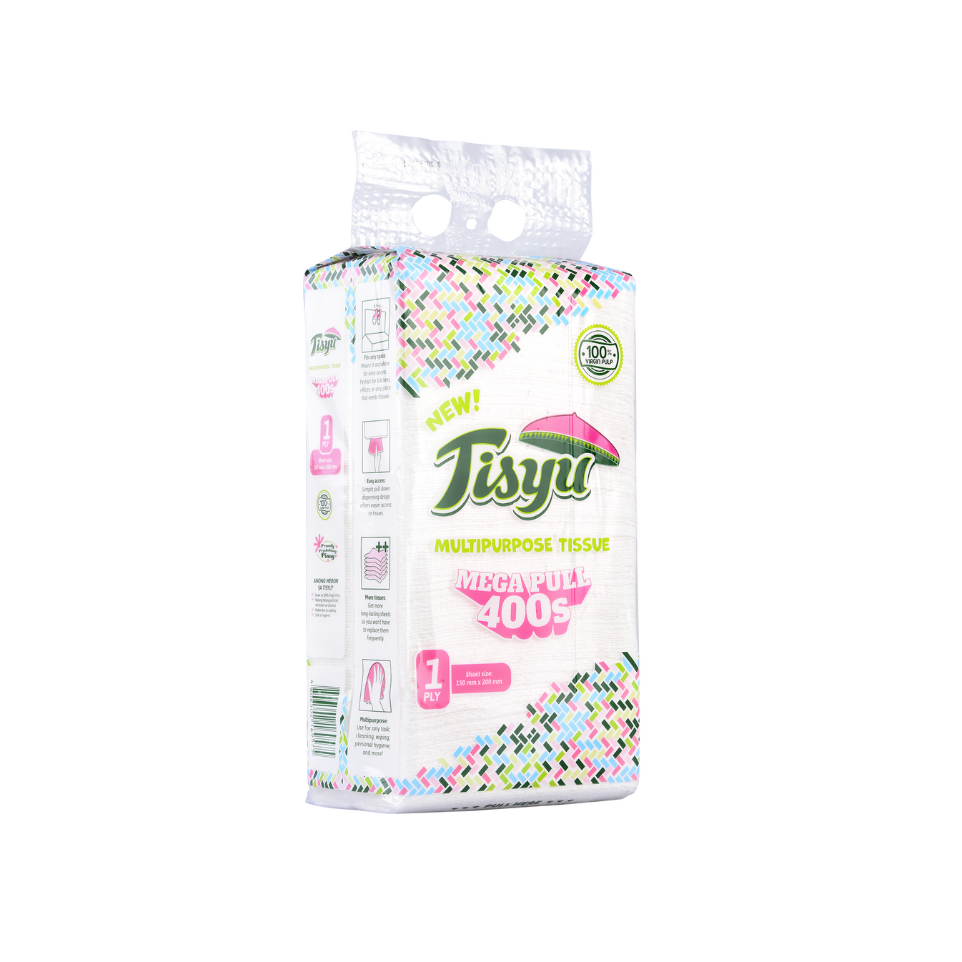 Tisyu Multi-Purpose Mega Pull 400 Sheets 1-ply